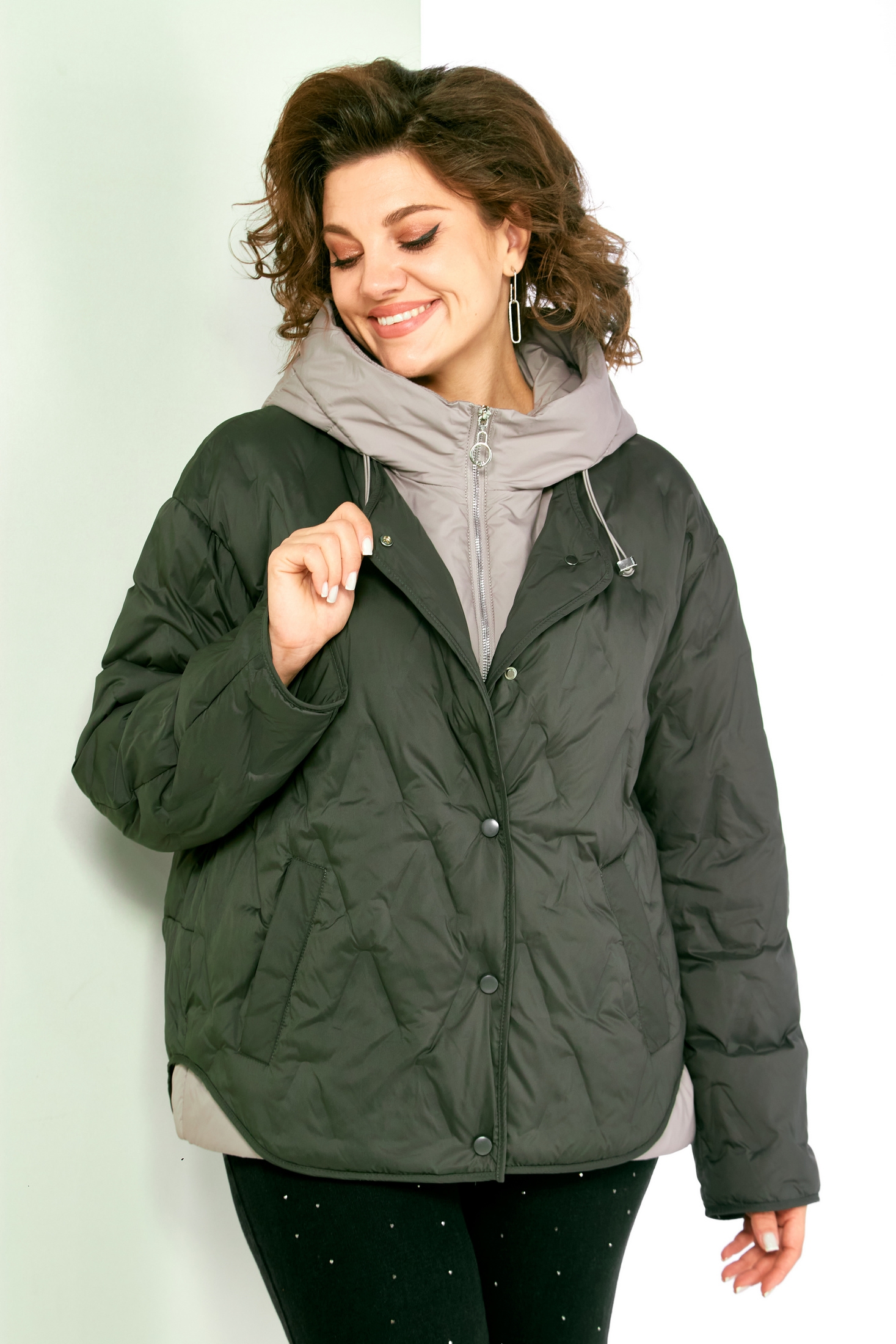 *Куртка 2193 лесной Shetti купить в интернет магазине Велесмода